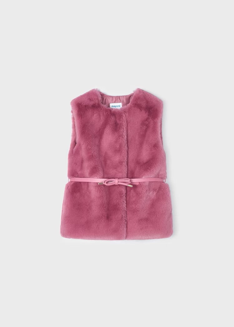 Girl's Faux Fur Belted Vest by Mayoral – P. Cottontail & Co.